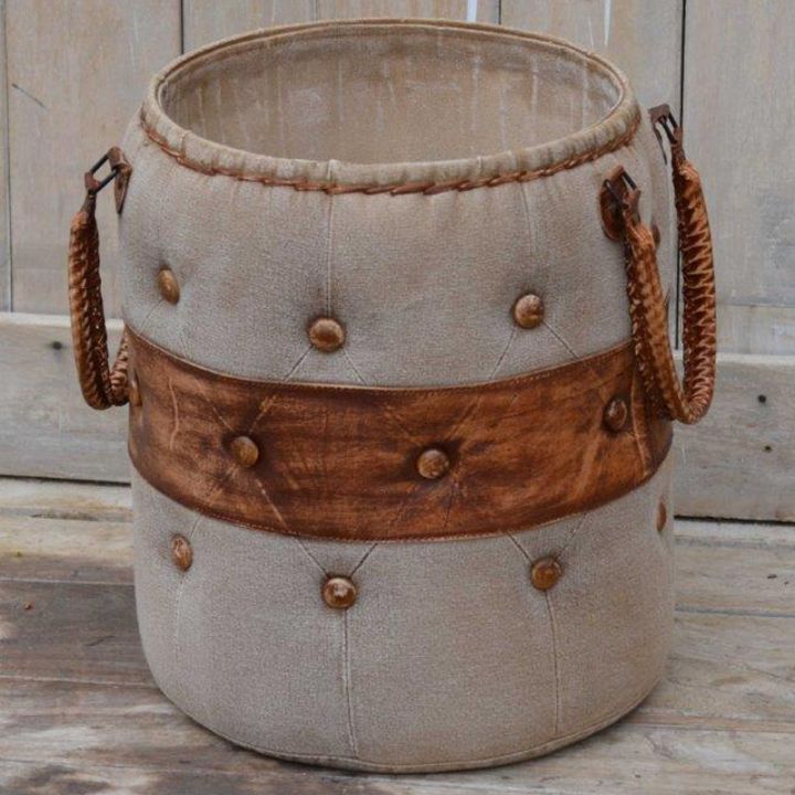 ΚΑΛΑΘΙ ΑΠΟ ΔΕΡΜΑ ΚΑΙ ΥΦΑΣΜΑ ΚΑΠΙΤΟΝΕ 32×40cm – Ιδέες Λάρισα